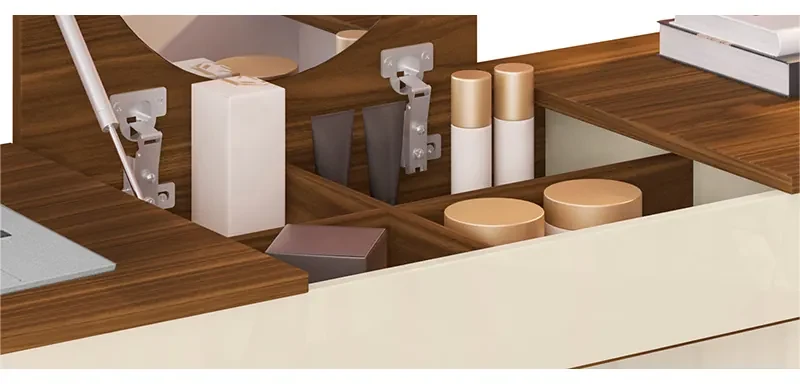 Penteadeira Camarim Escrivaninha 1 Porta Ariana Freijó/Off White ...