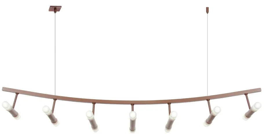 Pendente Flash Linear Curvo 17X32X120Cm Tubo Ponteira Dupla Acrílico M... (DOURADO FOSCO ...