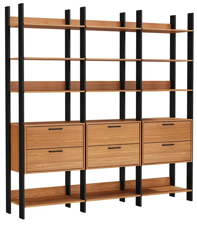 Guarda Roupa Closet Modulado 03 Gaveteiros Freijó com Preto Fosco ...