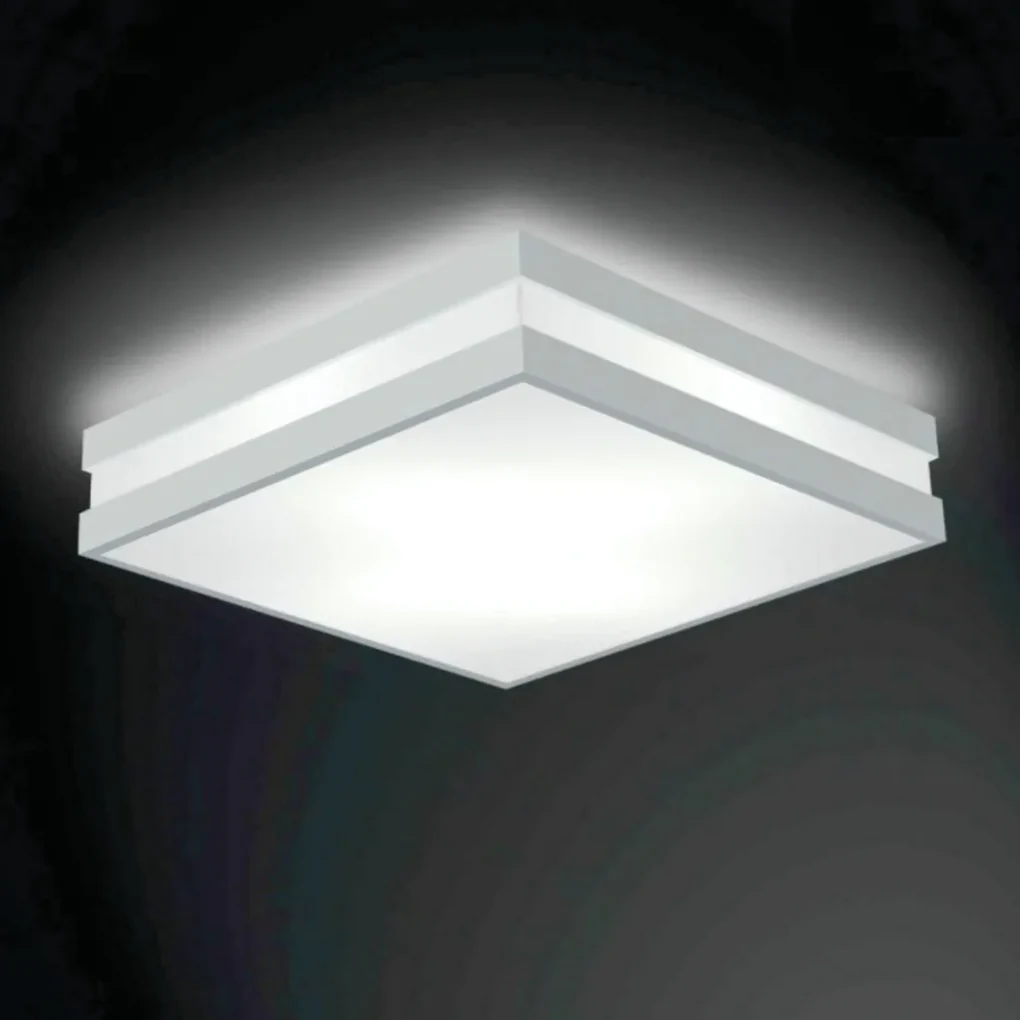 Plafon De Sobrepor Modular Quadrado 25X25Cm 02Xe27 Metal E Acrílico ...