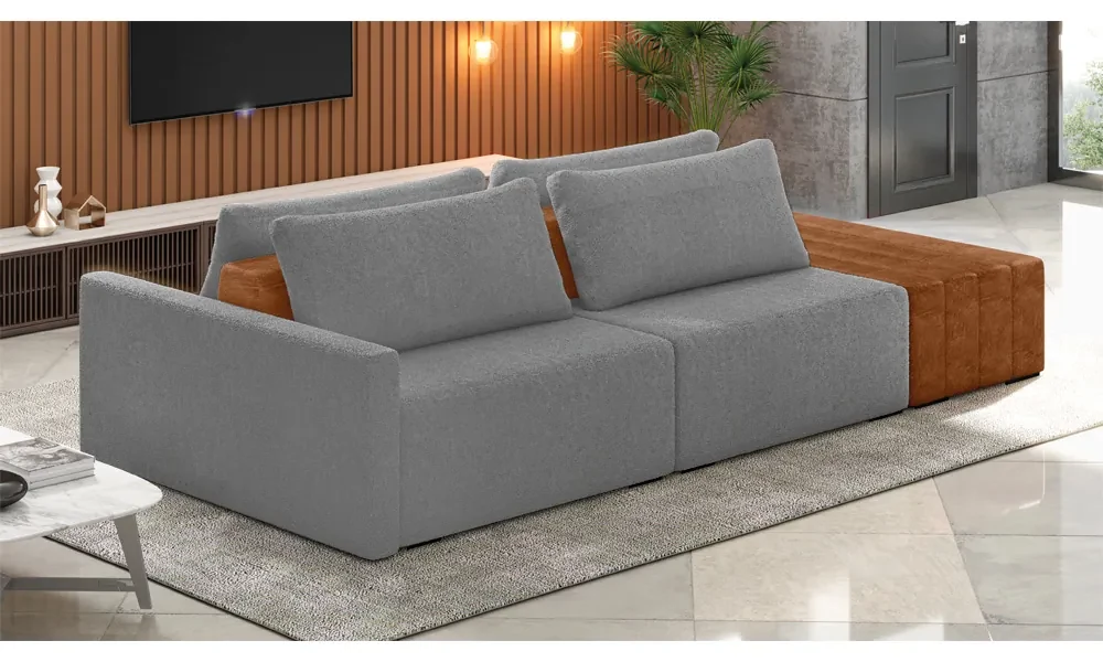 Sofá Ilha 2 Lugares Living 272cm Modulado para Sala Lary Bouclê K01 - D ...