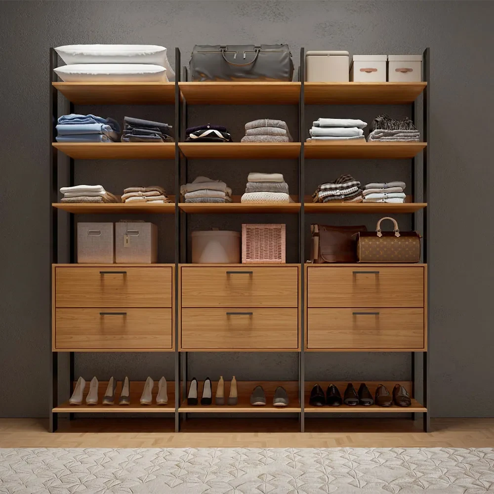 Guarda Roupa Closet Modulado 03 Gaveteiros Freijó com Preto Fosco ...