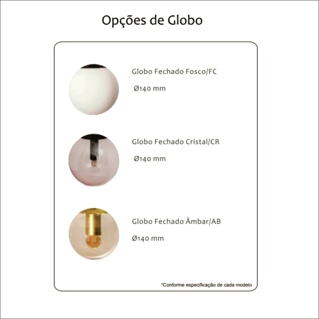 Pendente Cosmos Vertical C/ 6 Globos Ø30X60Cm 6L E27 Mini Bulbo / Meta ...