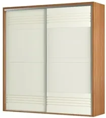 Guarda Roupa Casal 223cm 2 Portas de Correr 100% MDF TW602 Freijó/Off ...