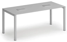 Stół konferencyjny PRIMO SQUARE, 180x80 cm, szary + 2x port blatowy TYP ...